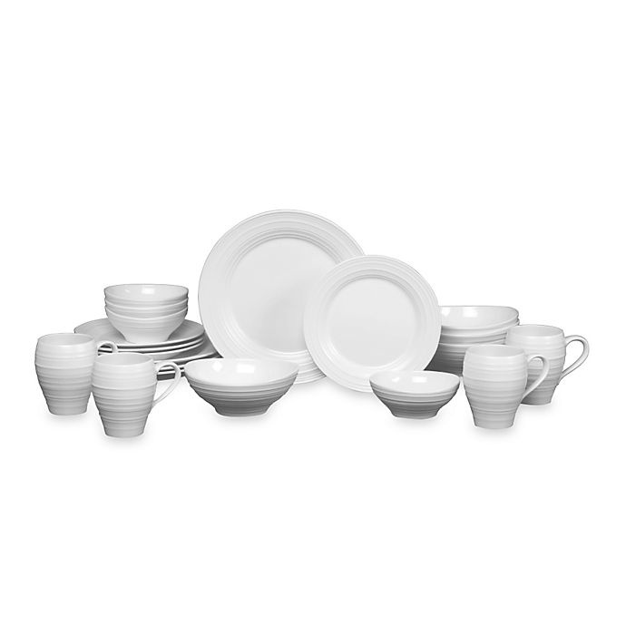 Mikasa Swirl Dinnerware Set - White 20 ct | Shipt