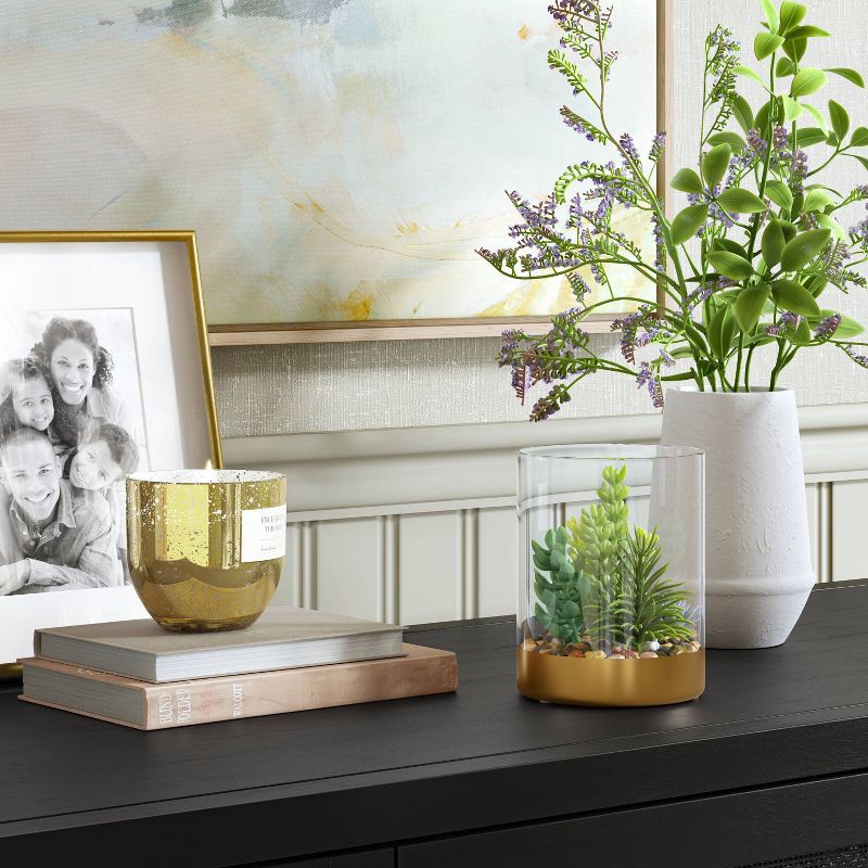 Artificial Round Terrarium with Succulents - Threshold™: Modern Glass ...