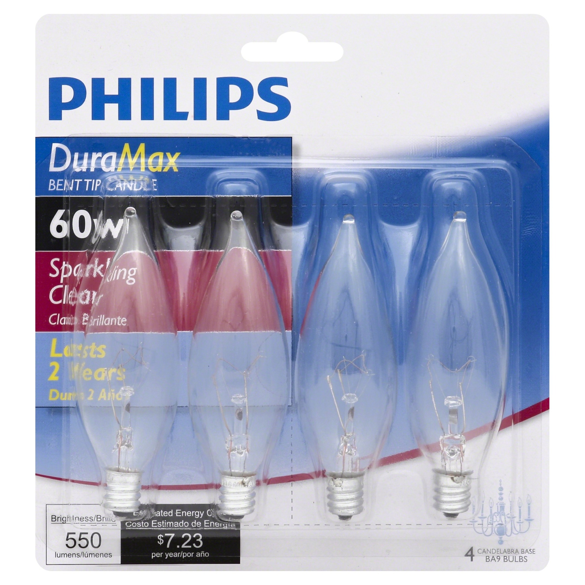 Philips Duramax Bent Candle Bs 60 Watt Clear Liight Bulb 4 ct | Shipt