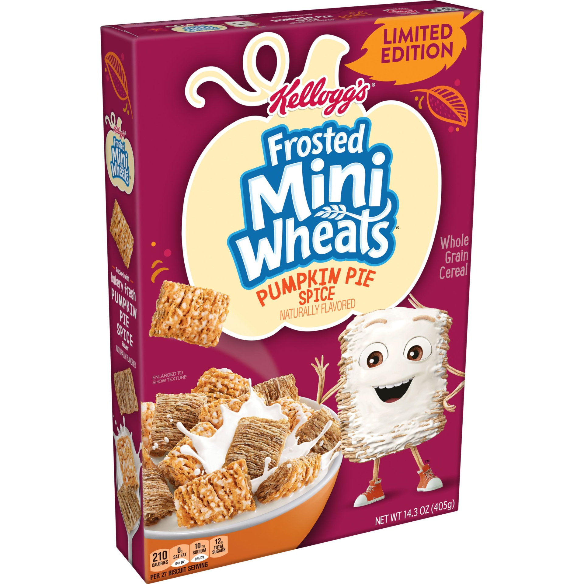Kellogg's Frosted Mini Wheats Breakfast Cereal, High Fiber Cereal, Kids ...