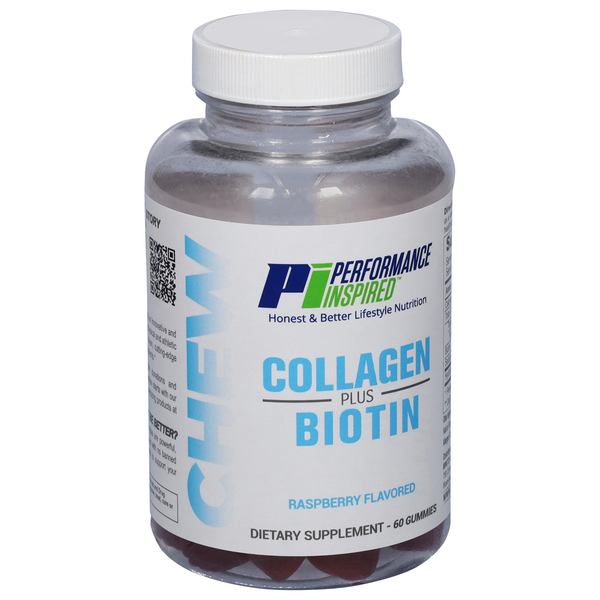 Performance Inspired Collagen Plus Biotin, Gummies, Raspberry Flavored ...