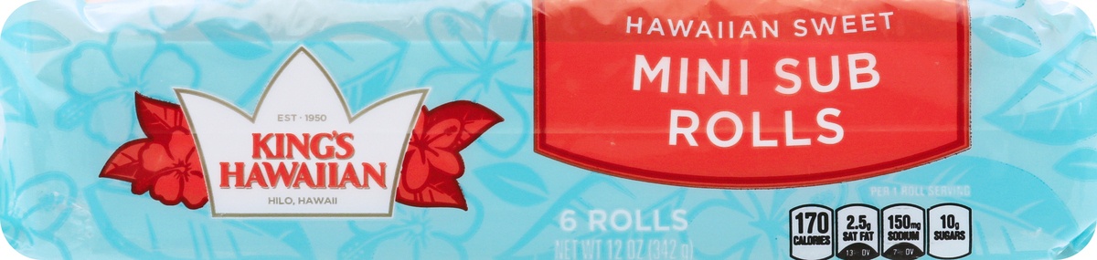 KING'S HAWAIIAN Original Hawaiian Sweet Mini Sub Rolls 6 ct | Shipt