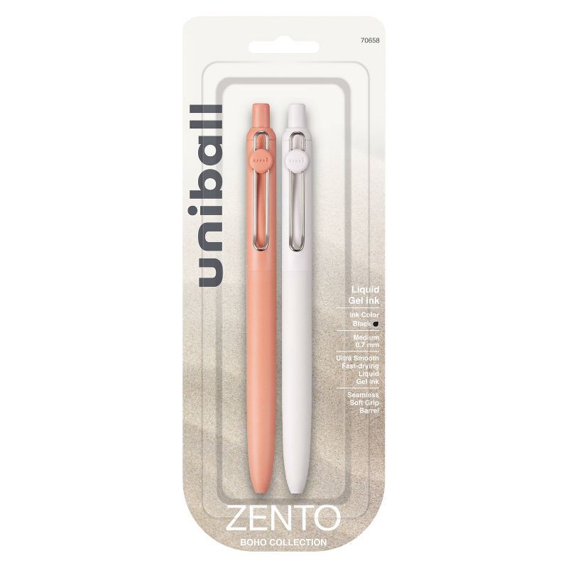uniball 2pk Zento Gel Pen 0.7mm Medium Point Black Ink Boho Barrel 2 ct ...