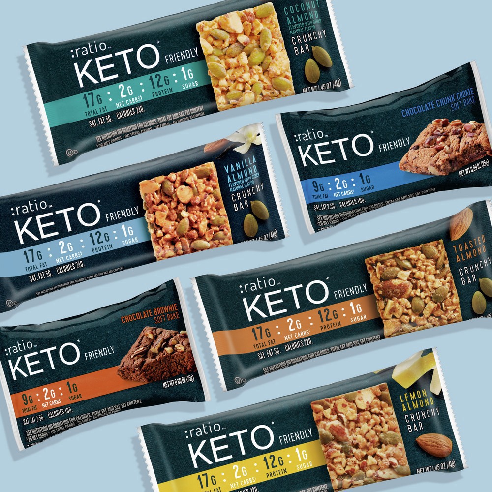 :ratio Ratio Keto Friendly Toasted Almond Crunchy Bar 4 - 1.45 oz Bars ...