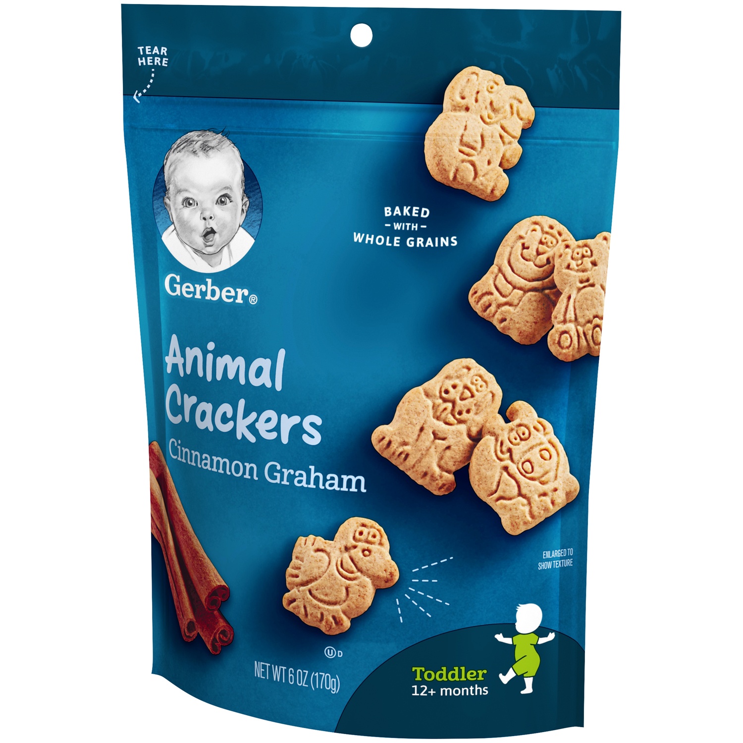 Gerber Snacks For Toddler Cinnamon Graham Animal Crackers 6.0 oz 6 oz ...