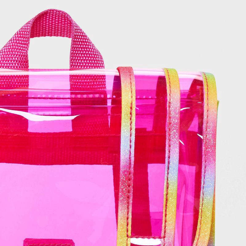 Girls' 11" Rainbow Jelly Clear Mini Backpack with Flower Buckles - Cat ...