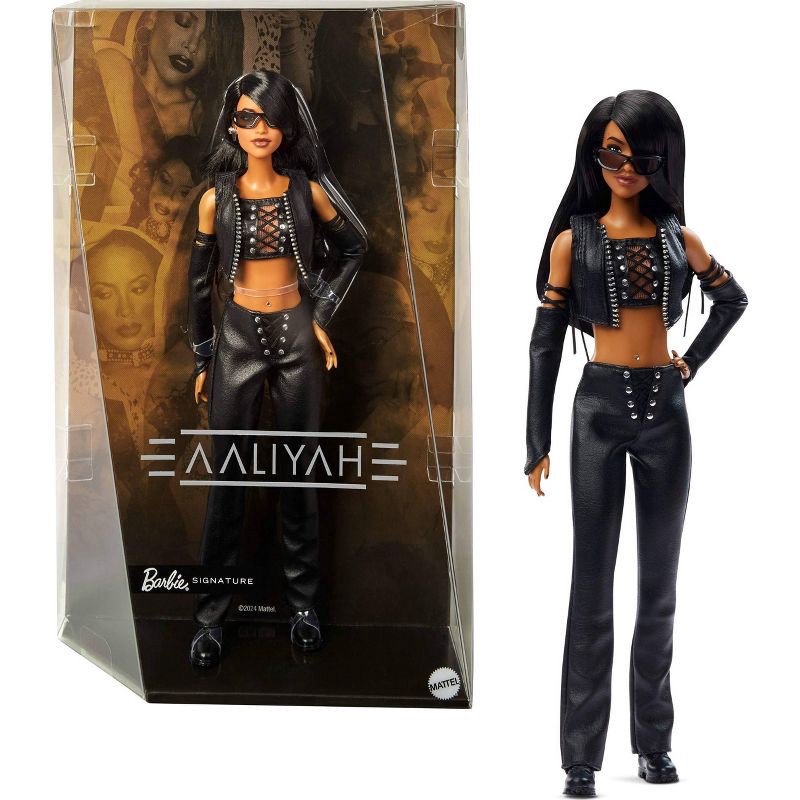 Barbie Signature Aaliyah 11.5" Collectible Doll in Black Faux Leather ...