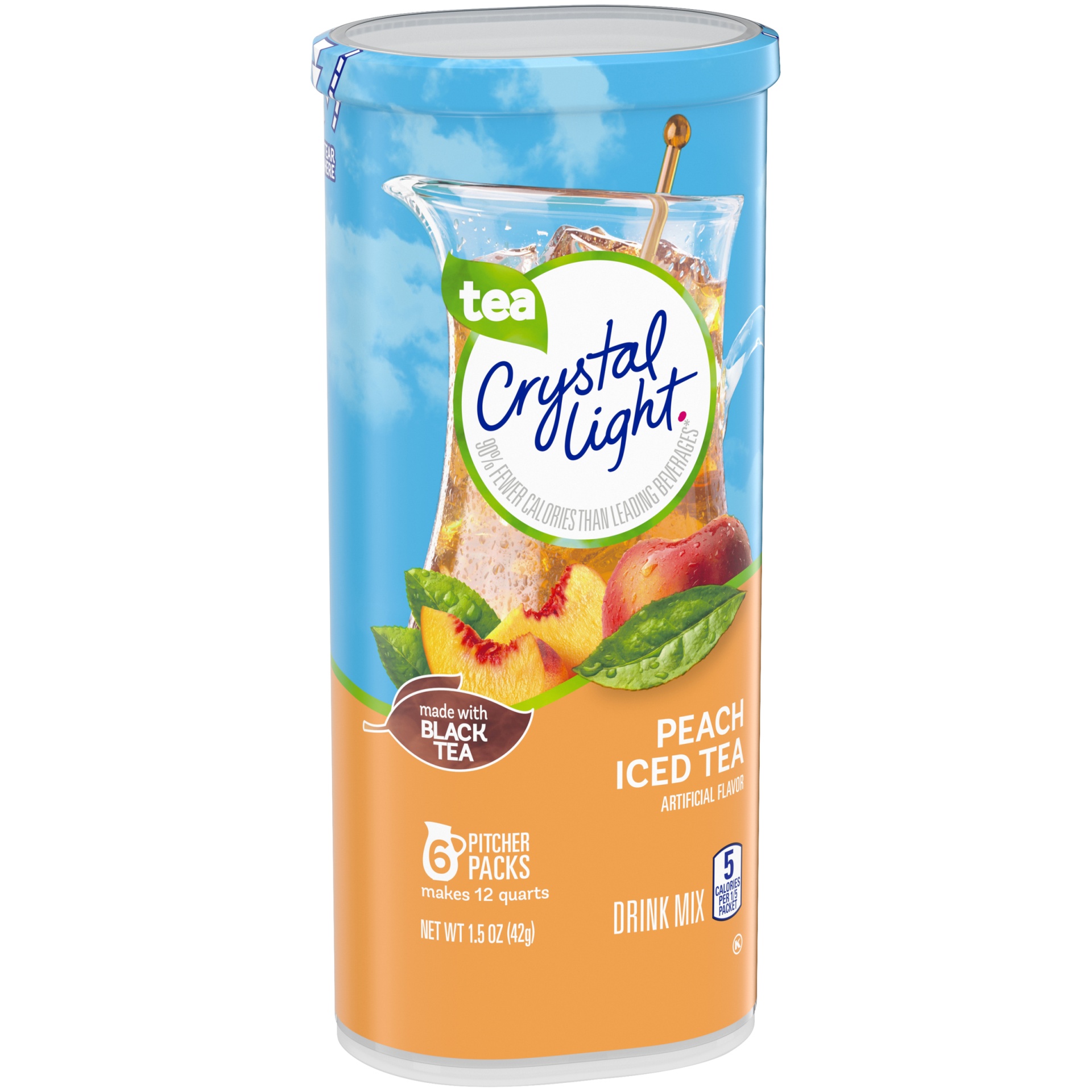 Crystal Light Peach Iced Tea Artificially Flavored Powdered Drink Mix ...