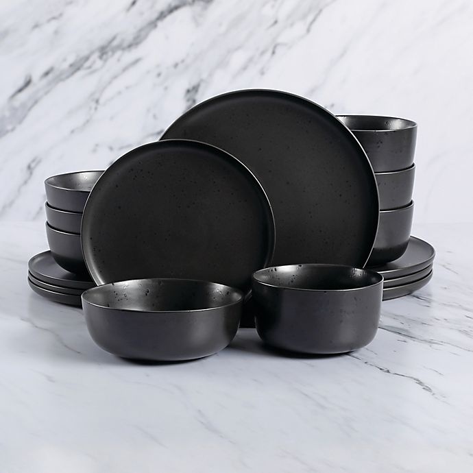 Artisanal Kitchen Supply Soto Dinnerware Set - Coal 16 ct | Shipt