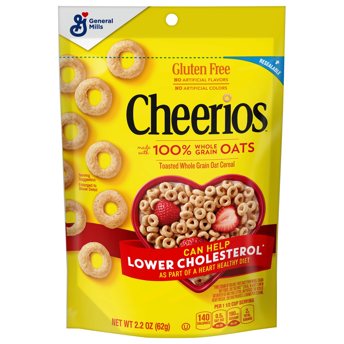 Cheerios Whole Grain Oats Gluten-Free Breakfast Cereal, 2.2 oz Pouch 2. ...