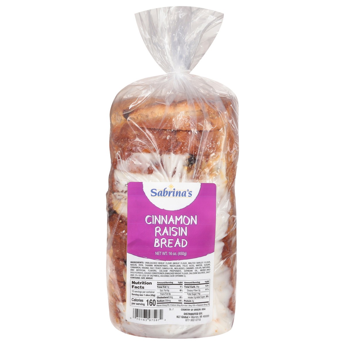 Sabrina's Cinnamon Raisin Bread 16 oz 16 oz | Shipt