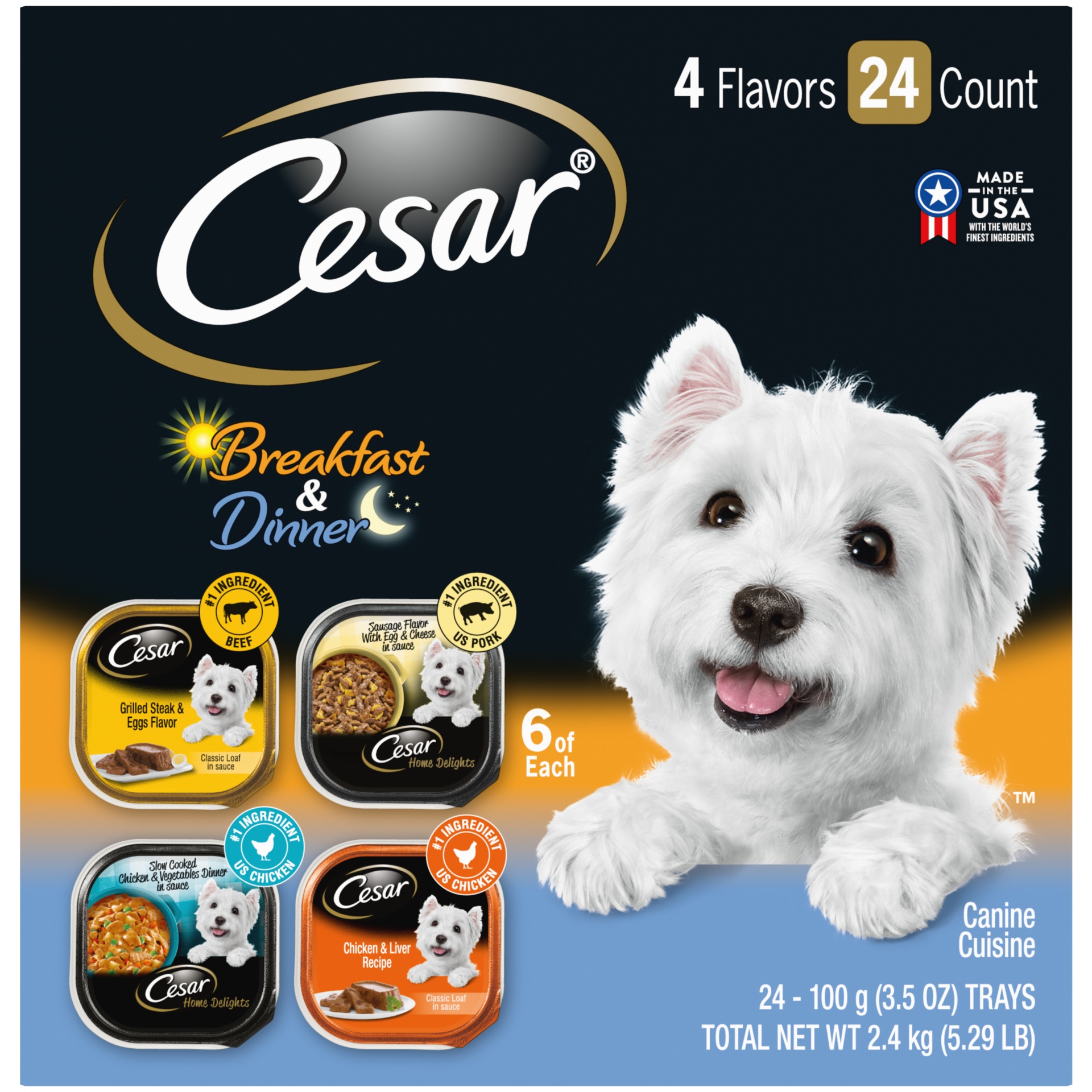 CESAR Wet Dog Food HOME DELIGHTS & Classic Loaf in Sauce Breakfast ...