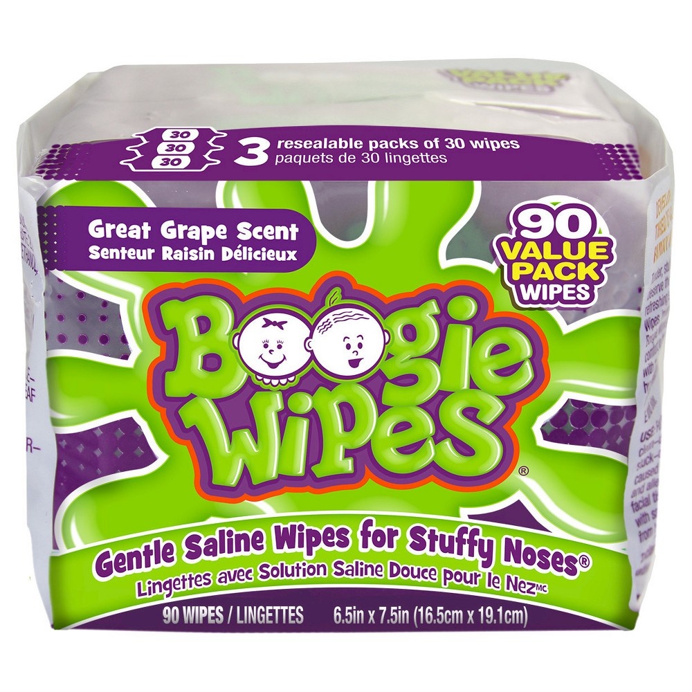 Boogie Wipes Saline Nose Wipes Grape Scent 90 ct | Shipt