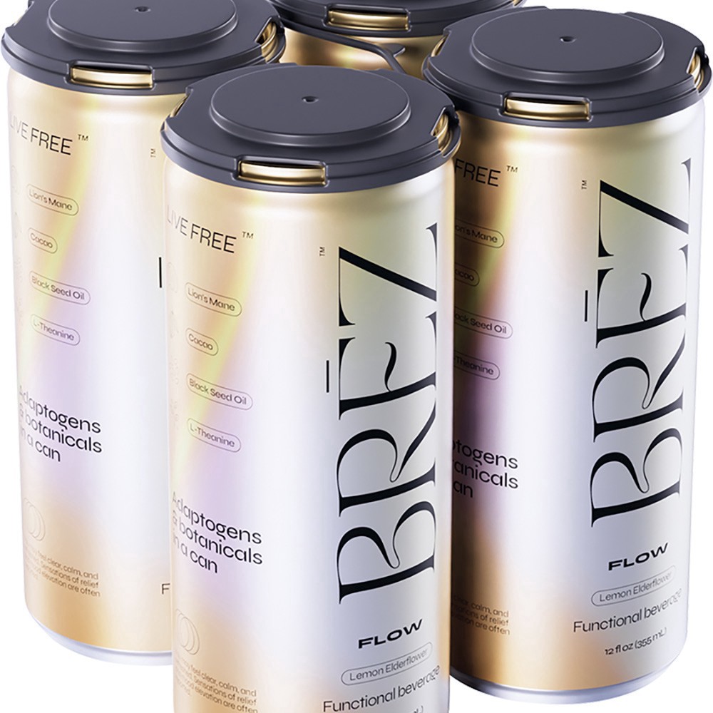 Brez Live Free Non-Alcoholic Social Flow Lemon Elderflower Tonic 4 - 12 ...