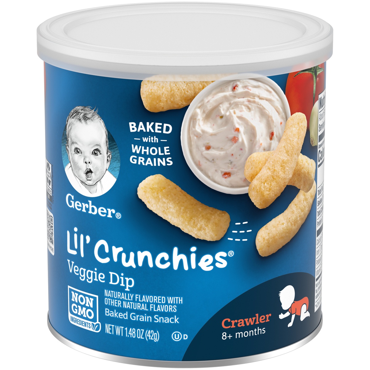 Gerber Graduates Lil' Crunchies Baked Whole Grain Corn Snack Veggie Dip ...