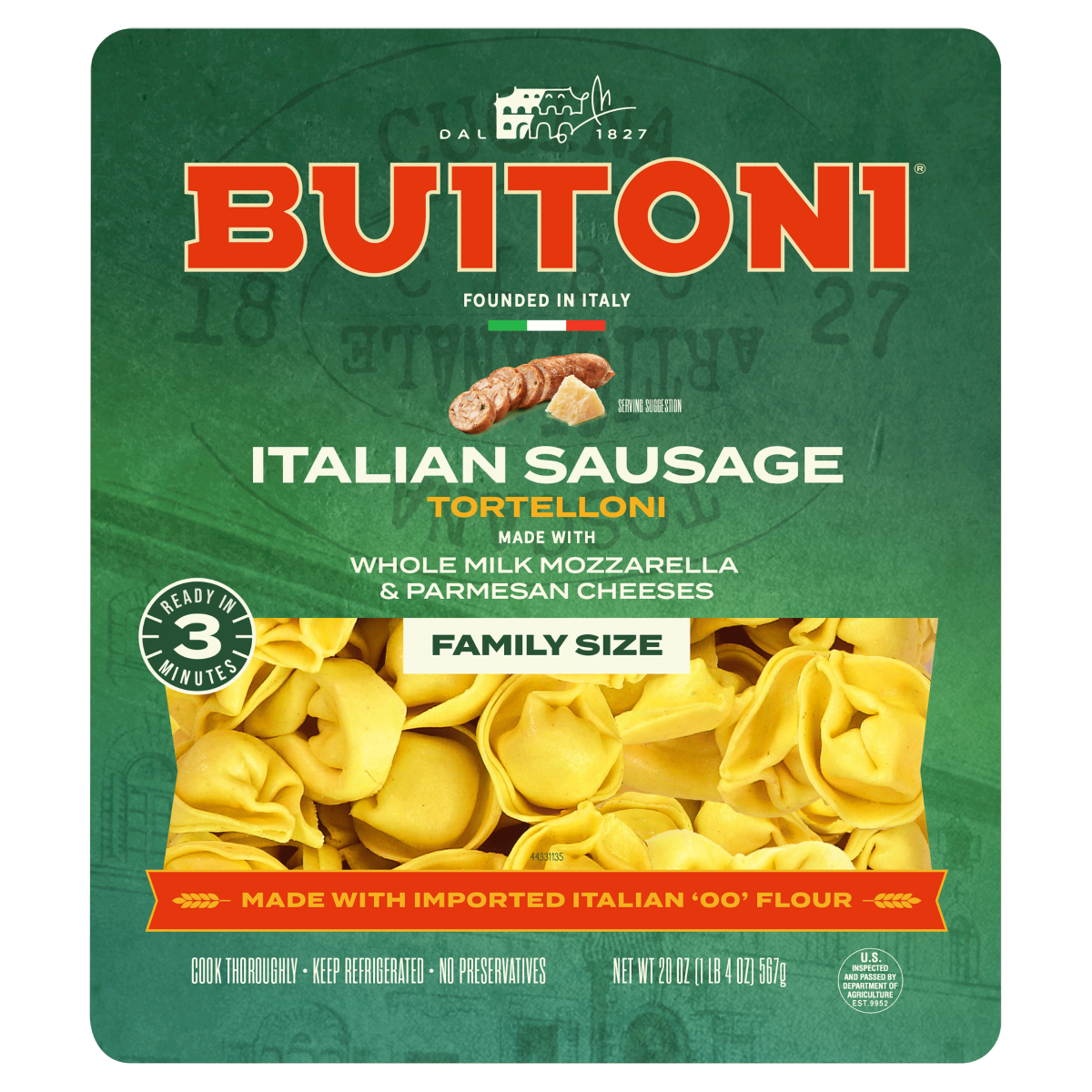 Buitoni® Italian Sausage Tortelloni Family Size Refrigerated Pasta 20 ...