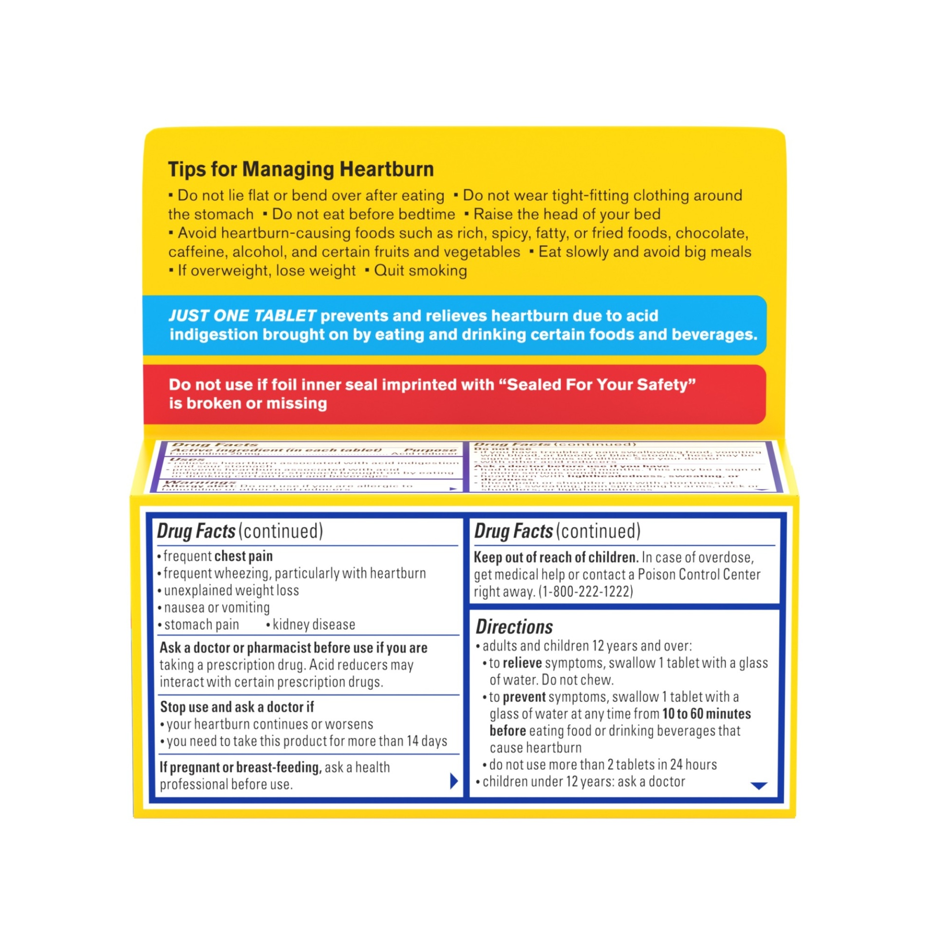 Pepcid AC Maximum Strength Heartburn Relief Tablets, Prevents ...