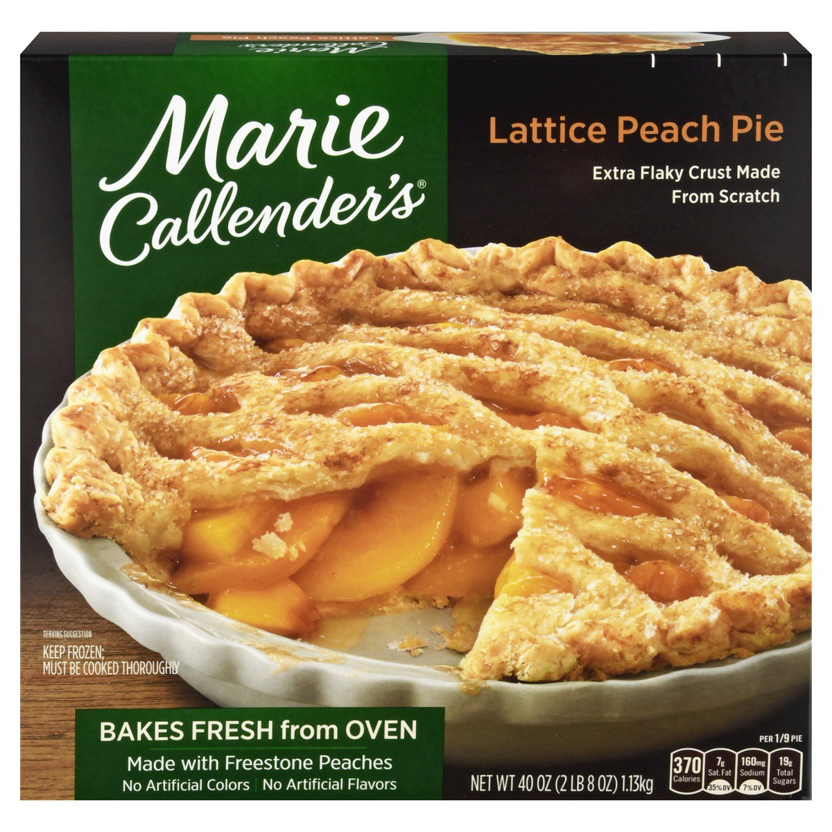 Marie Callender's Frozen Pie Dessert, Lattice Peach, 40 Ounce 40 oz | Shipt