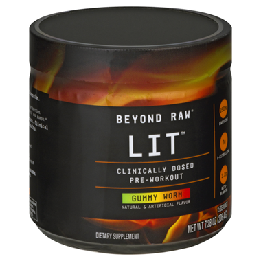 GNC Beyond Raw Lit Pre-Workout, Gummy Worm 7.28 oz | Shipt