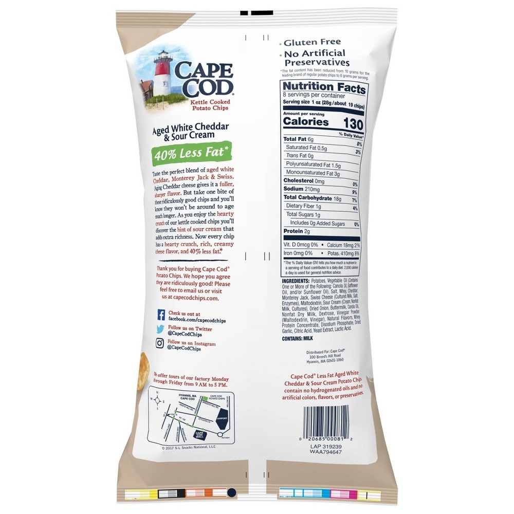 Cape Cod Aged White Cheddar And Sour Cream Potato Chips 8 oz | Shipt