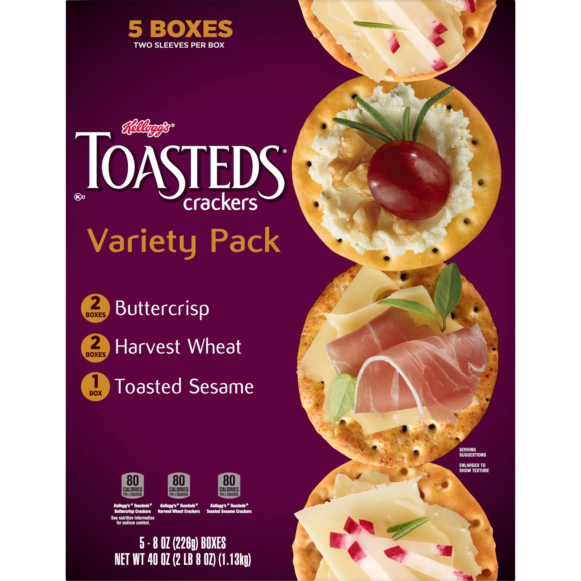 Toasteds Variety Pack Crackers 40 oz | Shipt