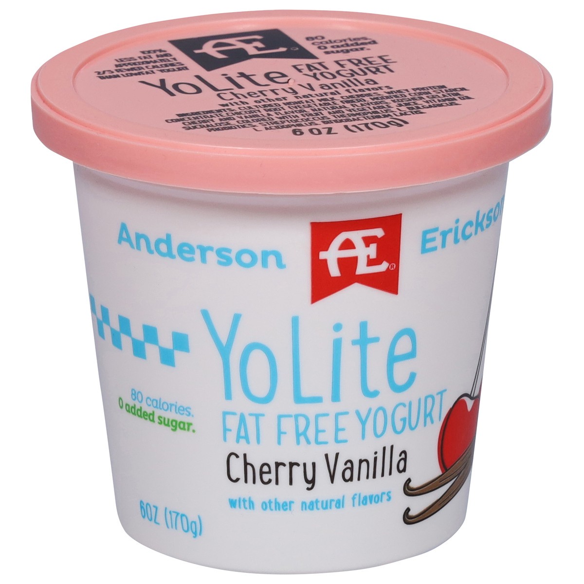 Anderson Erickson Dairy YoLite Fat Free Cherry Vanilla Yogurt 6 oz 6 oz ...