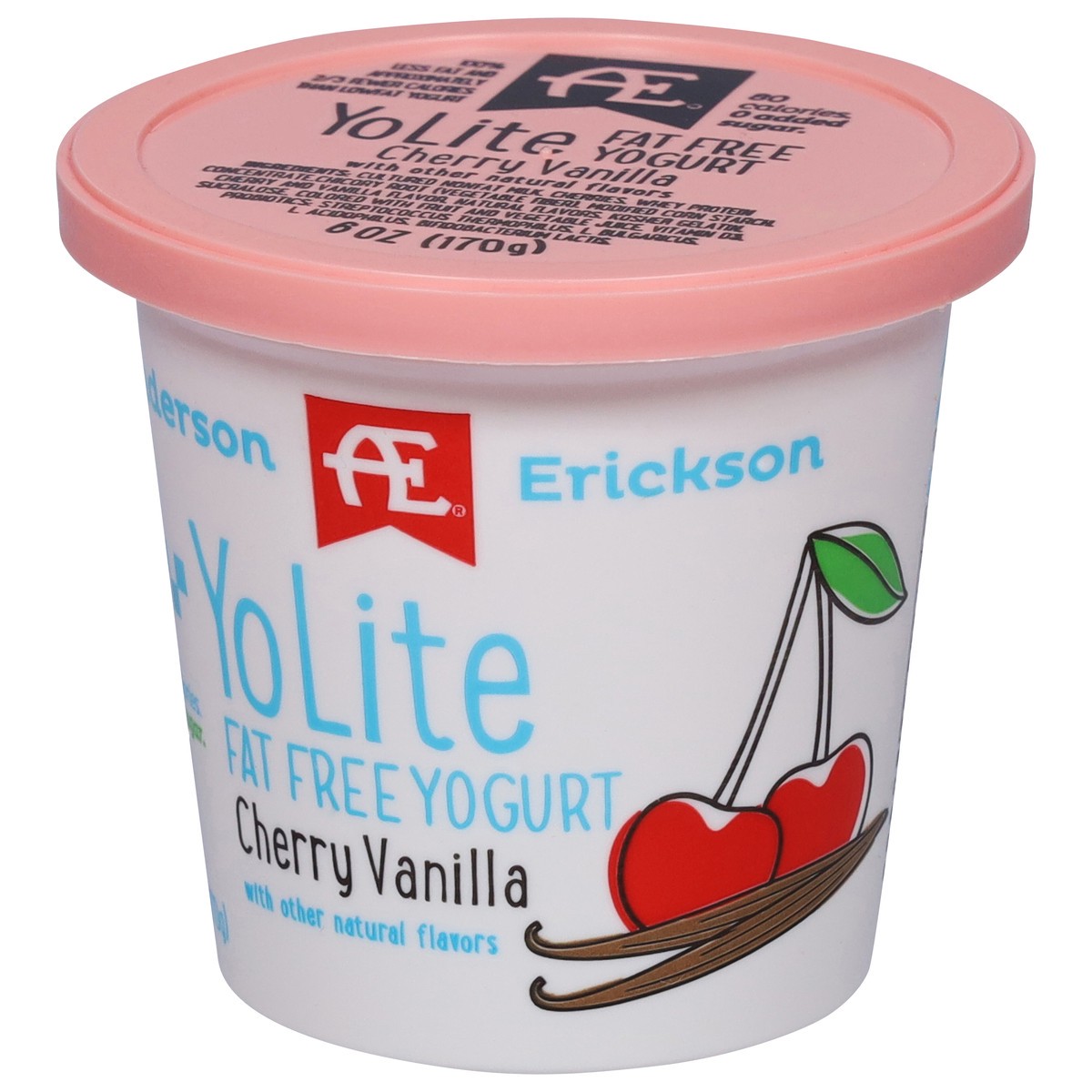 Anderson Erickson Dairy YoLite Fat Free Cherry Vanilla Yogurt 6 oz 6 oz ...