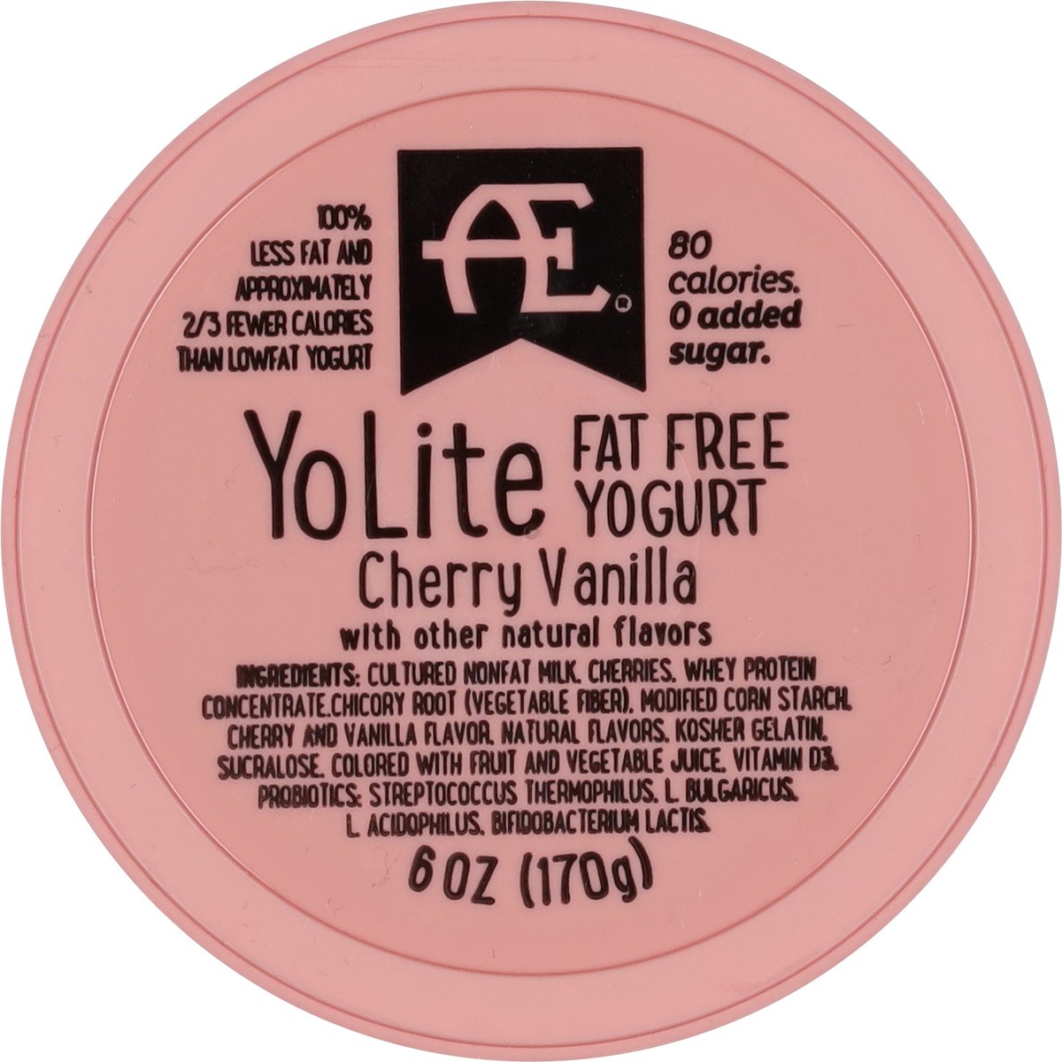 Anderson Erickson Dairy YoLite Fat Free Cherry Vanilla Yogurt 6 oz 6 oz ...