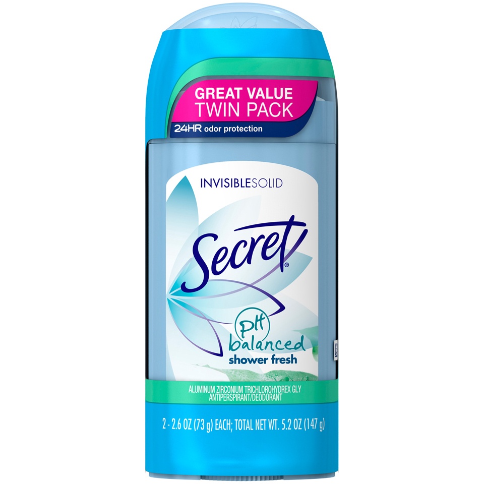 Secret pH Balanced Shower Fresh Invisible Solid Antiperspirant And ...