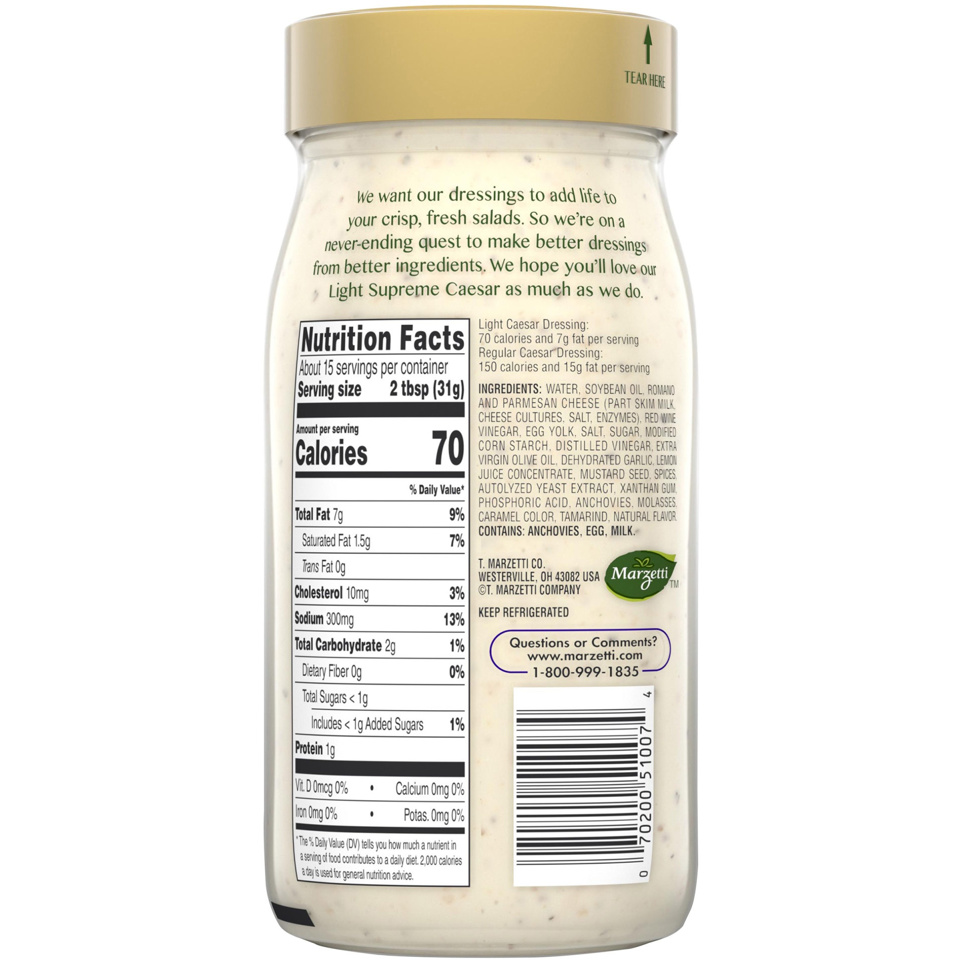 Marzetti Light Supreme Caesar Dressing 15 oz | Shipt