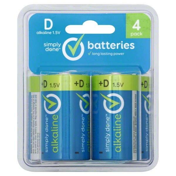 Simply Done Alkaline D Batteries 4 ct | Shipt
