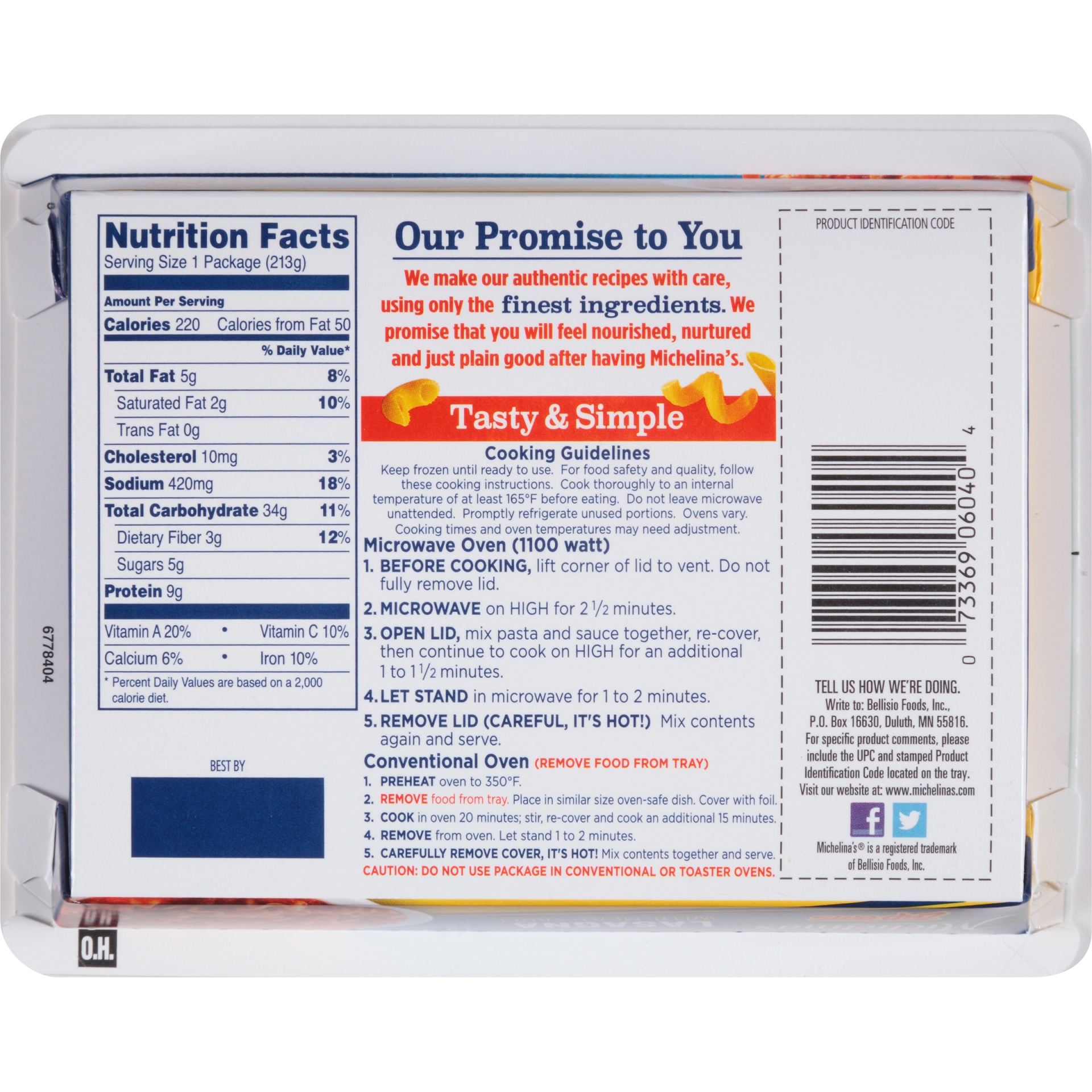 Michelina's Zap'Ems Lasagna With Meat Sauce 7.5 oz | Shipt