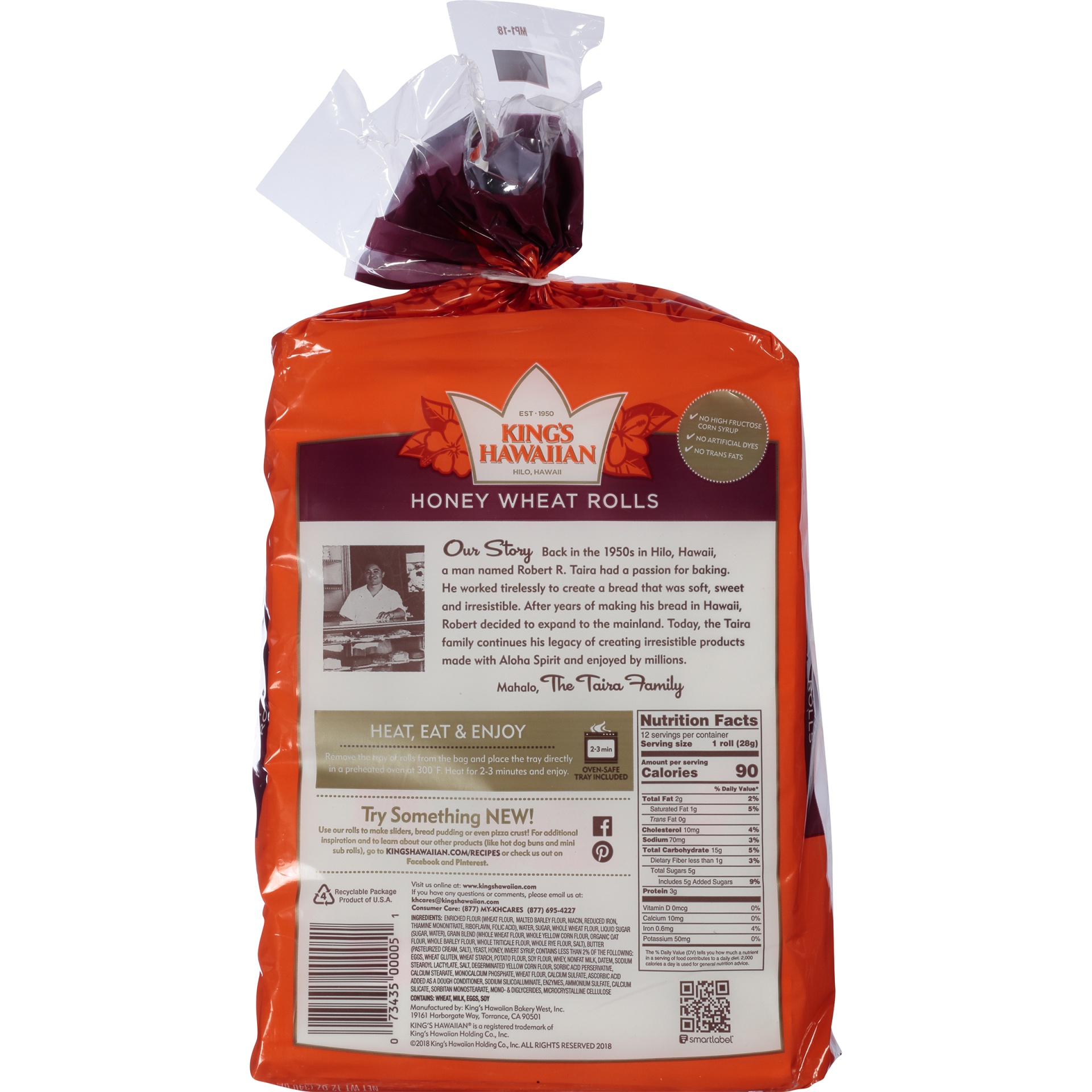 KING'S HAWAIIAN Honey Wheat Rolls, Dinner Rolls 12 oz | Shipt