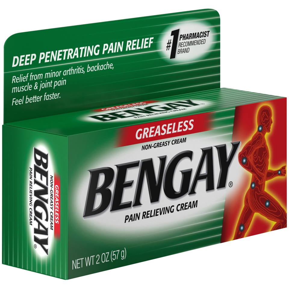 Greaseless Bengay Pain Relieving Cream, Non-Greasy Topical Pain Relief ...