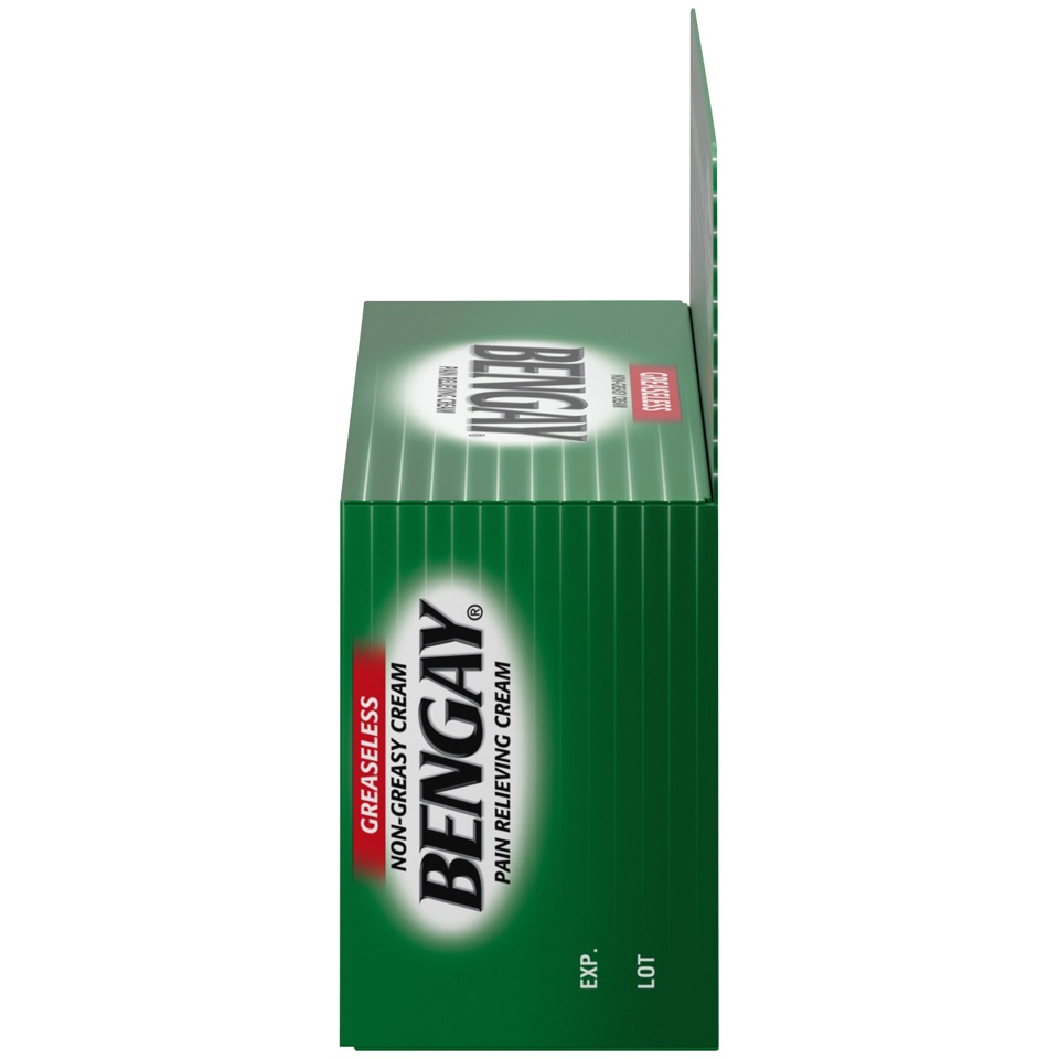 Greaseless Bengay Pain Relieving Cream, Non-Greasy Topical Pain Relief ...