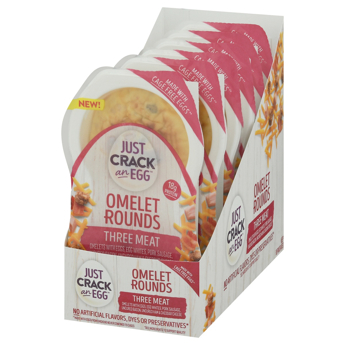 Just Crack an Egg Omelet Rounds Three Meat Egg Bites with Eggs, Pork ...