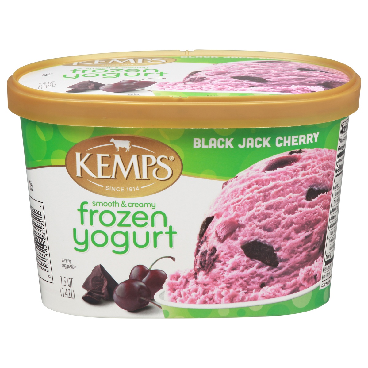 Kemps Black Jack Cherry Low Fat Smooth & Creamy Frozen Yoghurt 1.5 qt ...