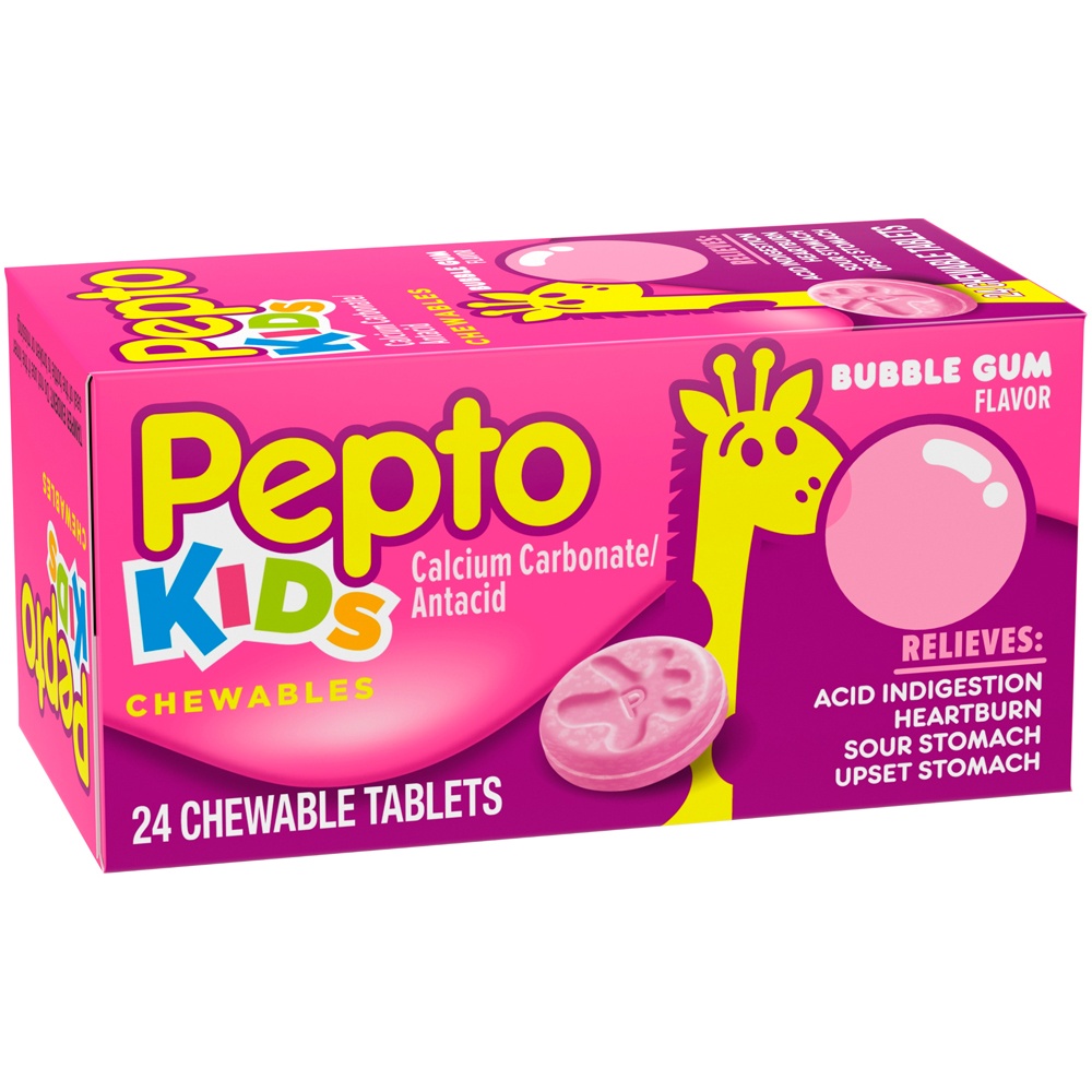 Pepto-Bismol Children's Antacid Chewable Tablets - Bubble Gum - 24ct 24 ...
