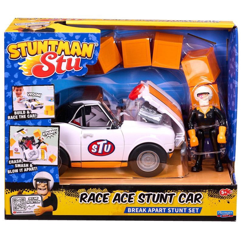 Stuntman Stu Race Ace Stunt Car Break Apart Stunt Set with Action ...