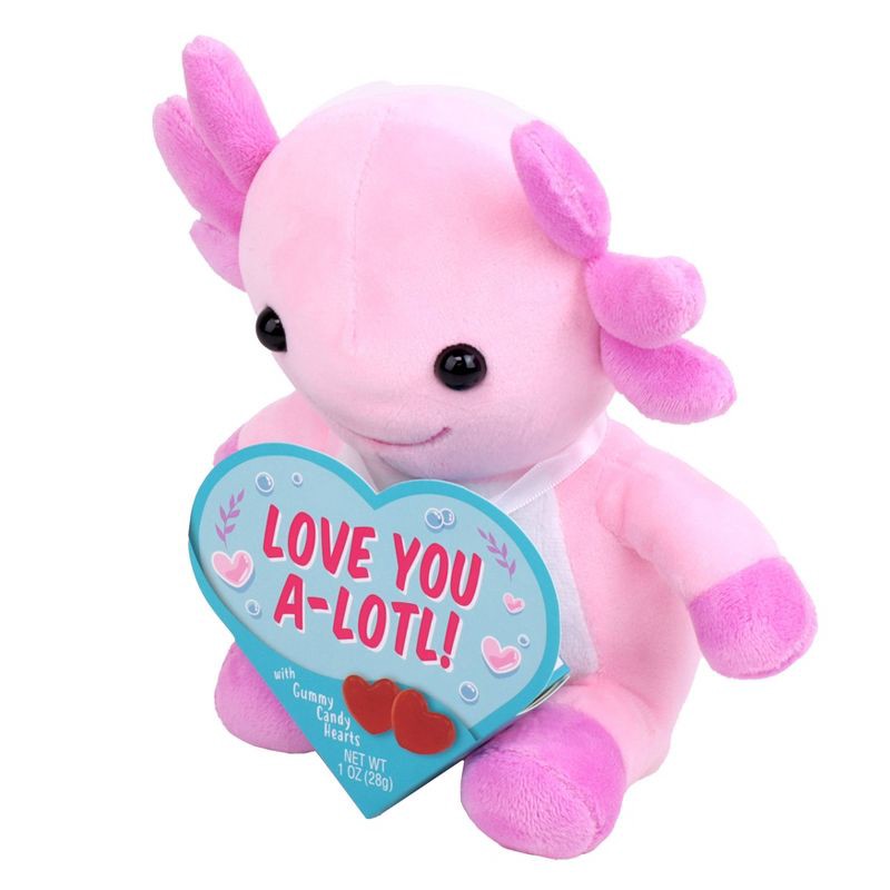 Frankford Valentine's Day Axolotl Plush with Gummy Candy Hearts - 1oz 1 ...