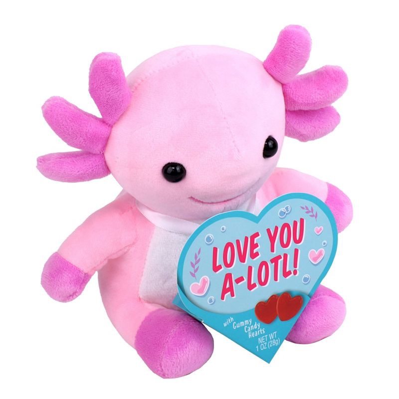 Frankford Valentine's Day Axolotl Plush with Gummy Candy Hearts - 1oz 1 ...