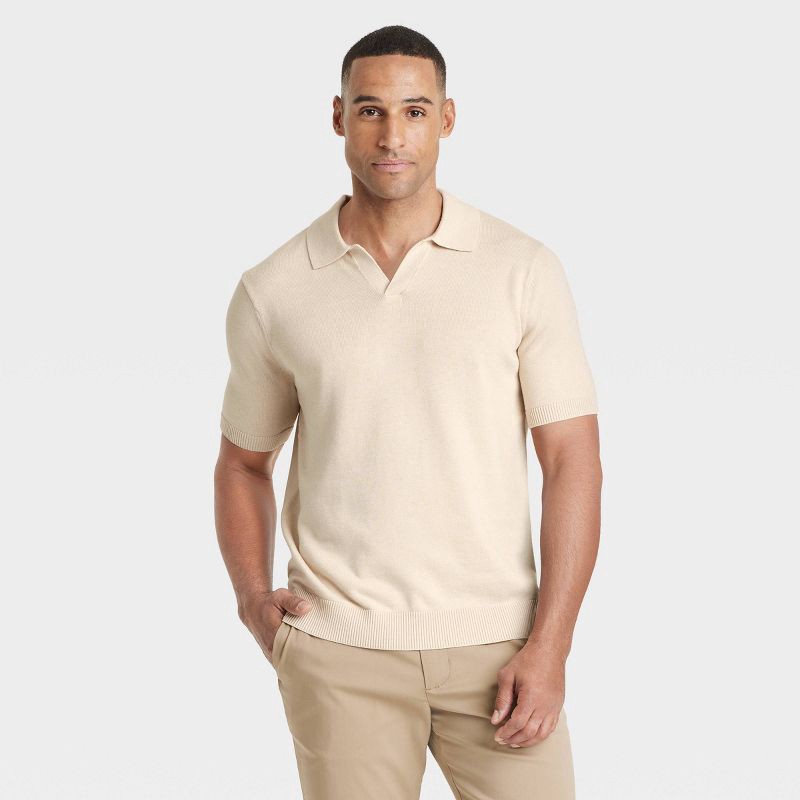 Men's Short Sleeve Johnny Collar Polo Sweater - Goodfellow & Co ...