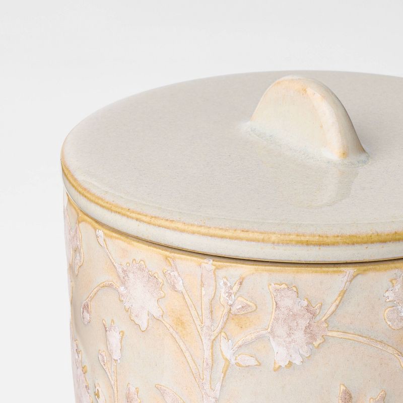Threshold designed w/Studio McGee 5" Floral Ceramic Canister Off-White ...