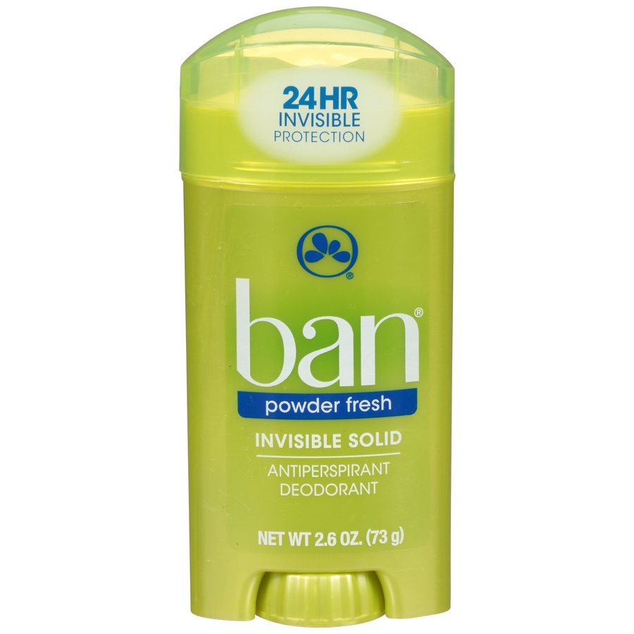 Ban 24hr Antiperspirant Solid Deodorant, Invisible Solid Provides All ...
