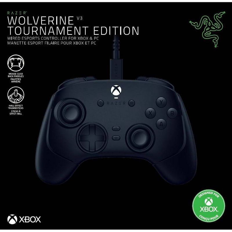 Razer Wolverine V3 Tournament Edition Wired Gaming Controller with 6 Remappable Buttons Xbox ...