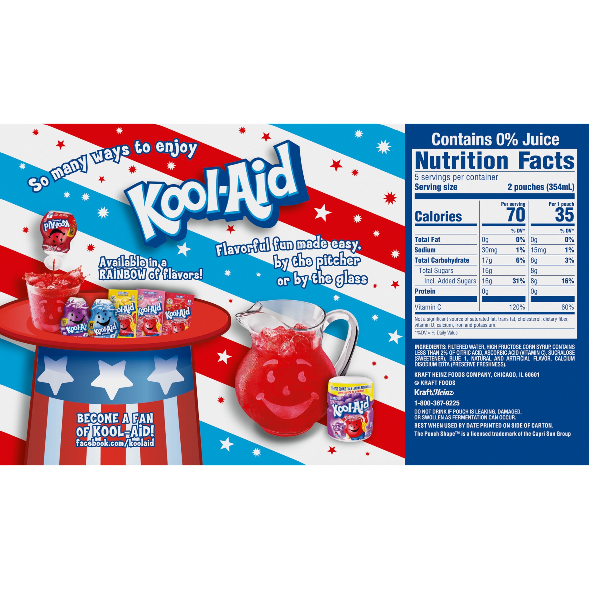 Kool-Aid Summer Blast Jammers Boomin' Berry Artificially Flavored Soft ...
