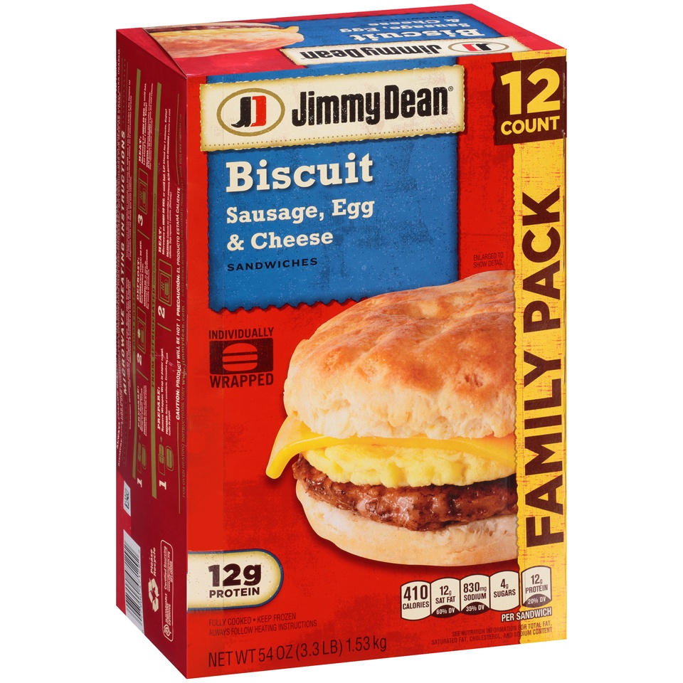 Jimmy Dean Sausage, Egg & Cheese Biscuit Sandwiches 12 ct; 54 oz | Shipt