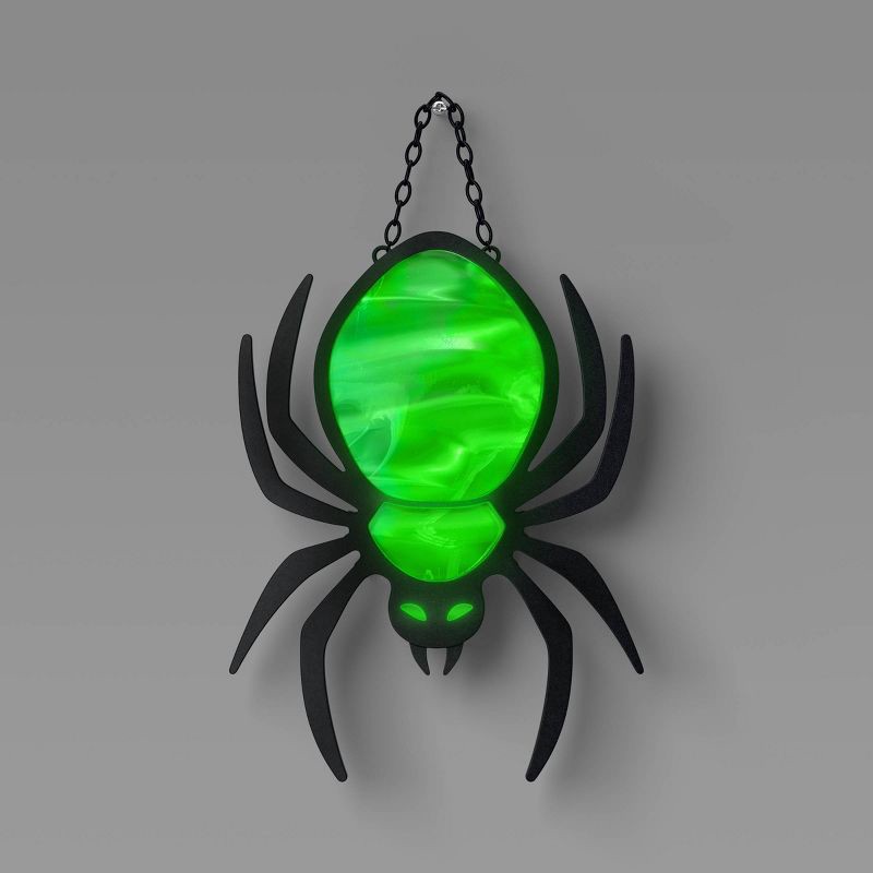 Lit Iridescent Hanging Spider with Green LEDs - Hyde and EEK! Boutique ...