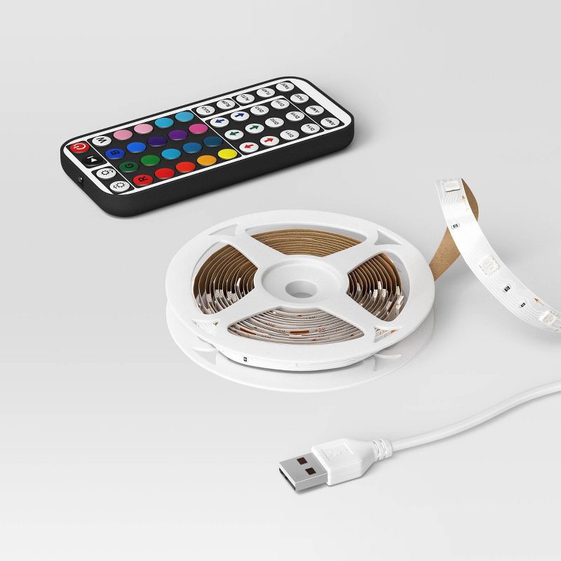 15' LED RGB Strip Lights with Remote Control Clear White - Hyde and EEK ...