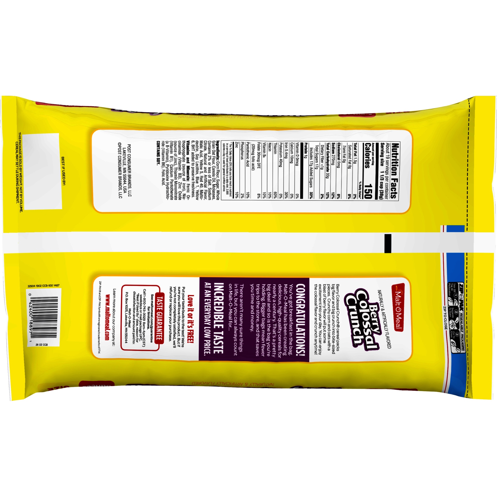 Malt-O-Meal Berry Colossal Crunch Breakfast Cereal 26 oz | Shipt